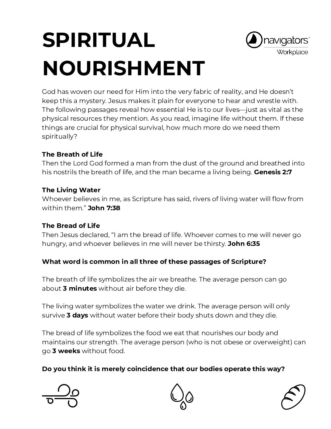 Spiritual Nourishment - Navigators Workplace