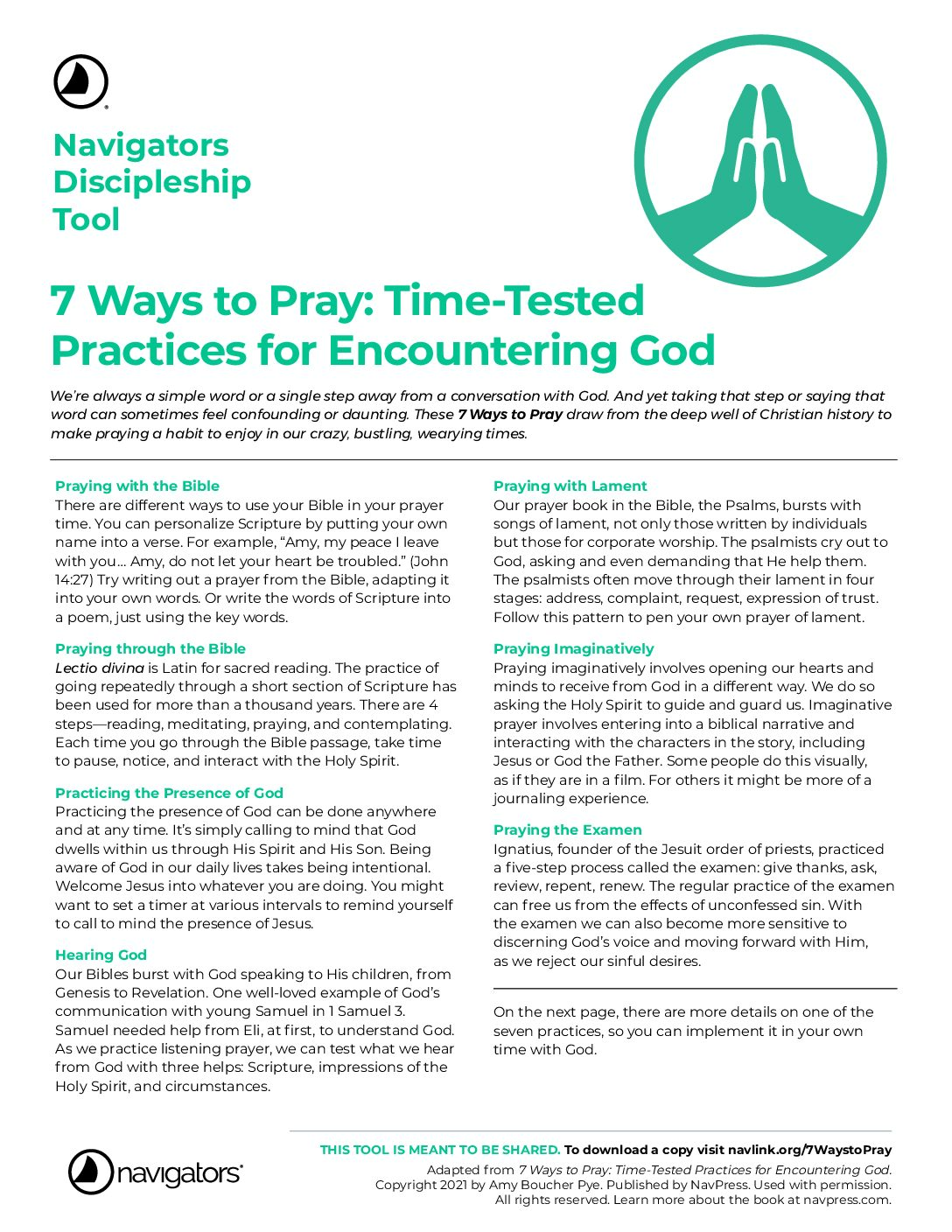 7 Ways to Pray - Navigators Workplace