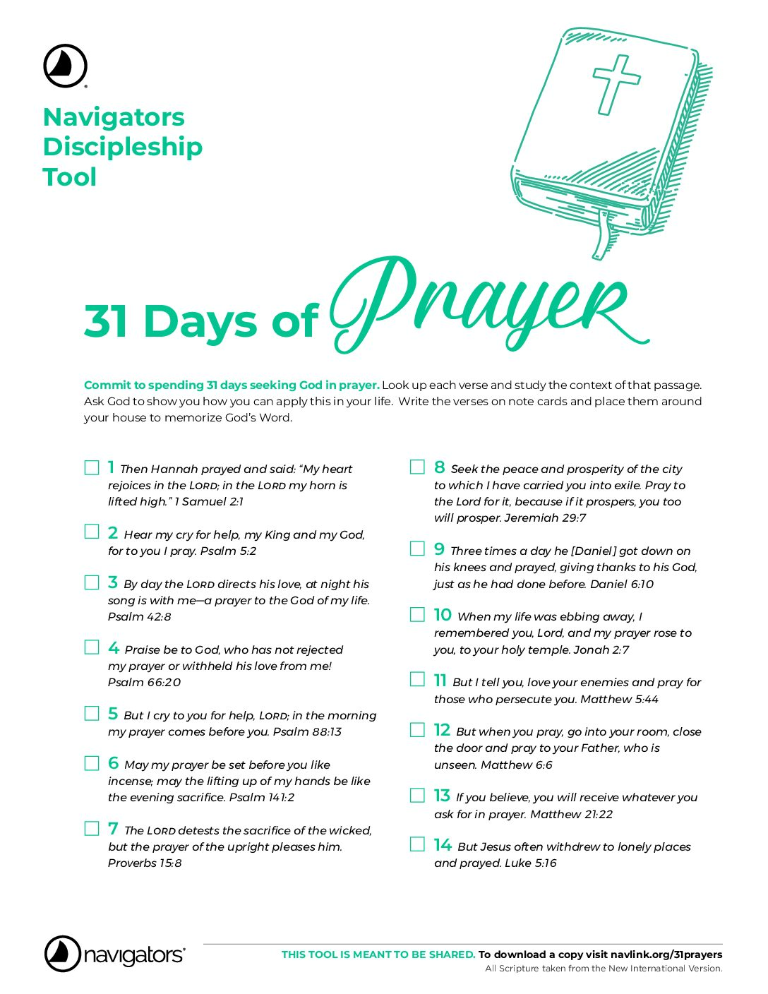31 Days of Prayer - Navigators Workplace